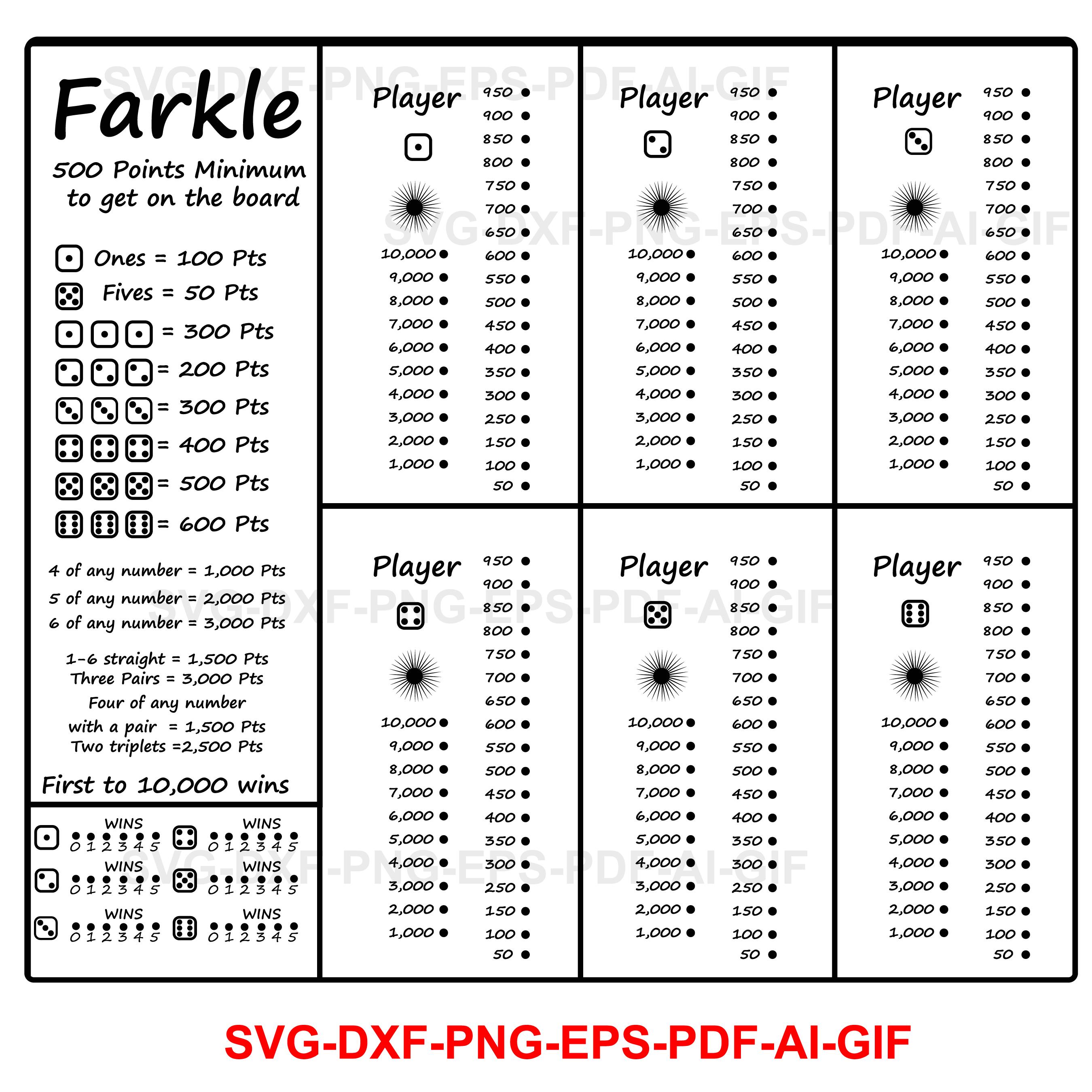 FARKLE Game, Badge, Seal, Logo, Laser Cutting, Vector Art, Cut Files ...