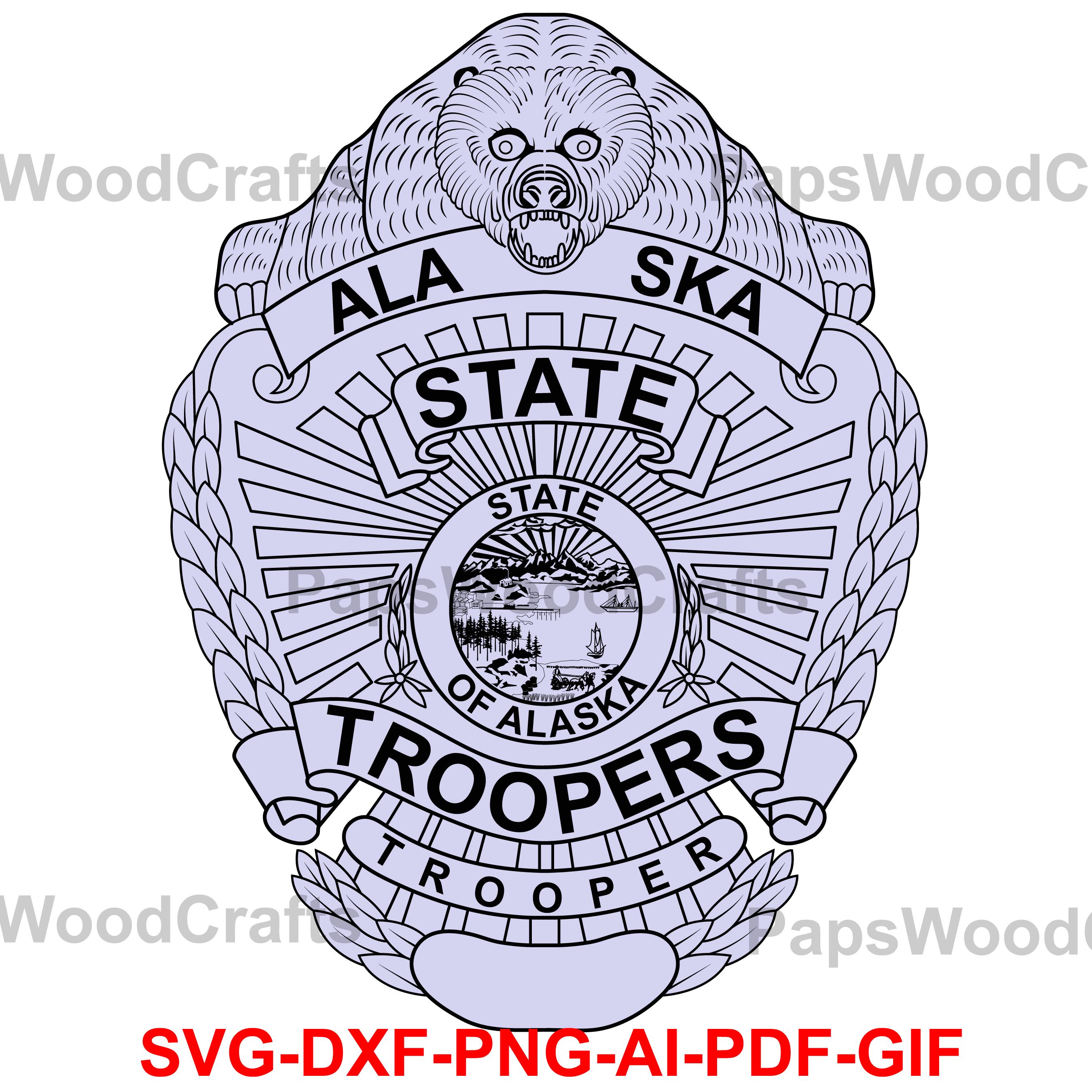 Alaska State, Troopers, Badge, Laser Cutting, Vector Art, Cut Files ...