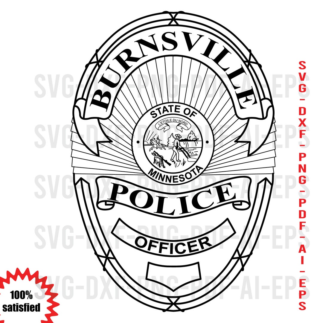 Minnesota Burnsville Police Officer Logo, Badge, Laser Cutting, Vector ...
