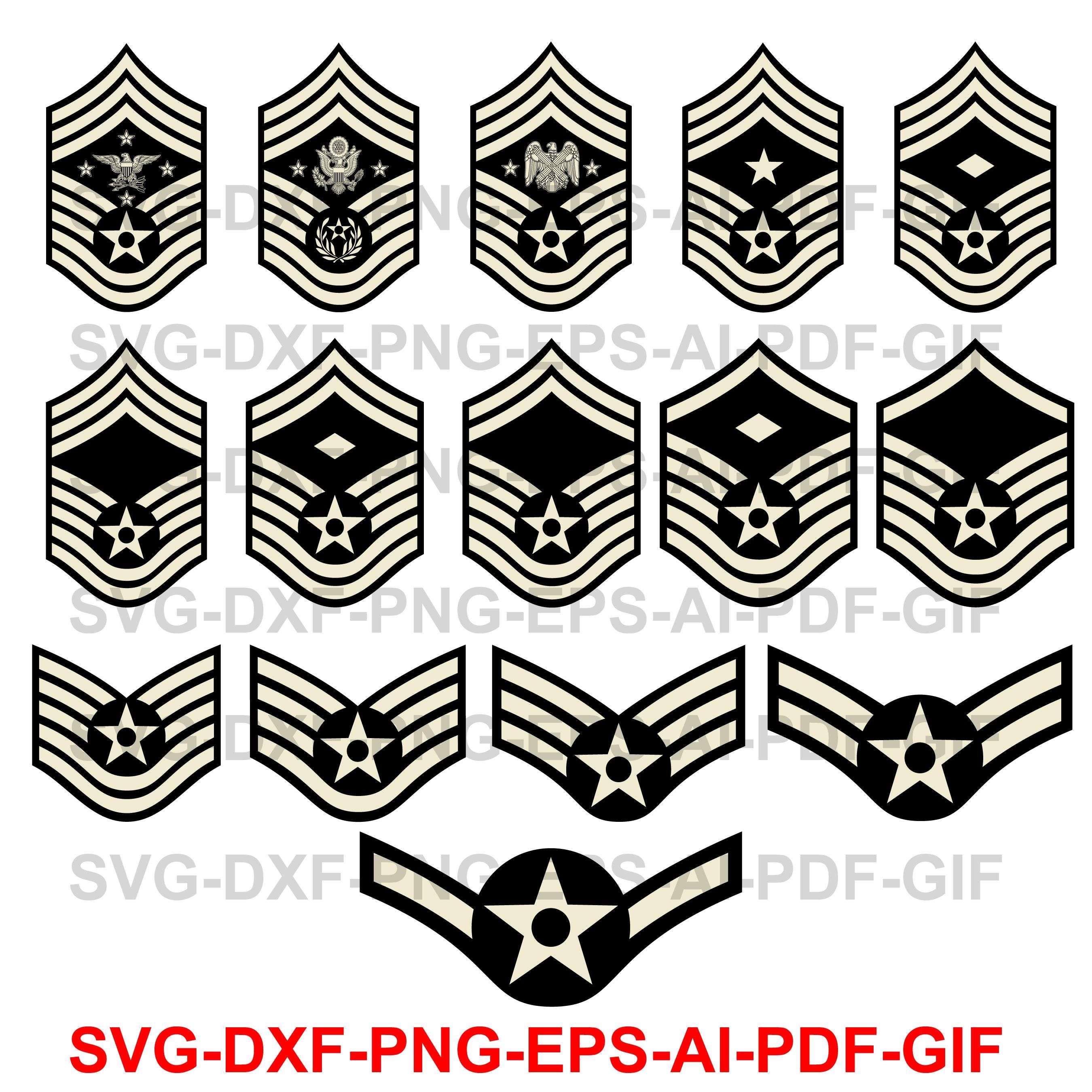 United States, Air Force, Enlisted, Rank Insignia, Badge, Laser Cutting ...