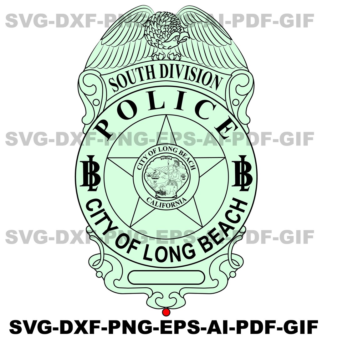Long Beach, Police Officer, Logo, Badge, Laser Cutting, Vector Art, Cut ...