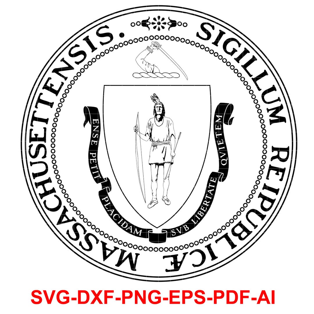 The Great Seal, Massachusetts, Badge, Seal, Logo, Laser Cutting, Vector ...
