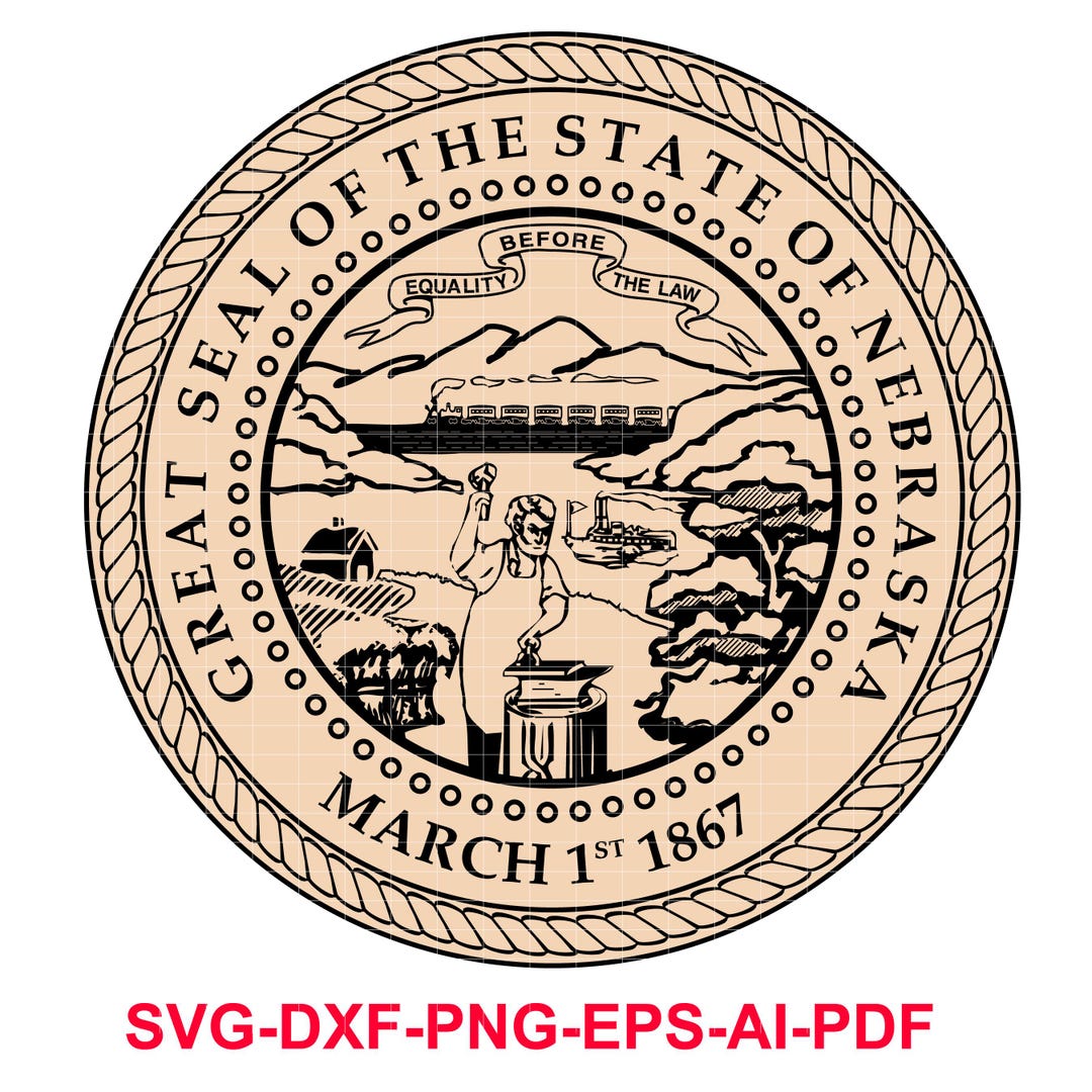 Great Seal, of The, State of Nebraska, Badge, Seal, Logo, Laser Cutting ...
