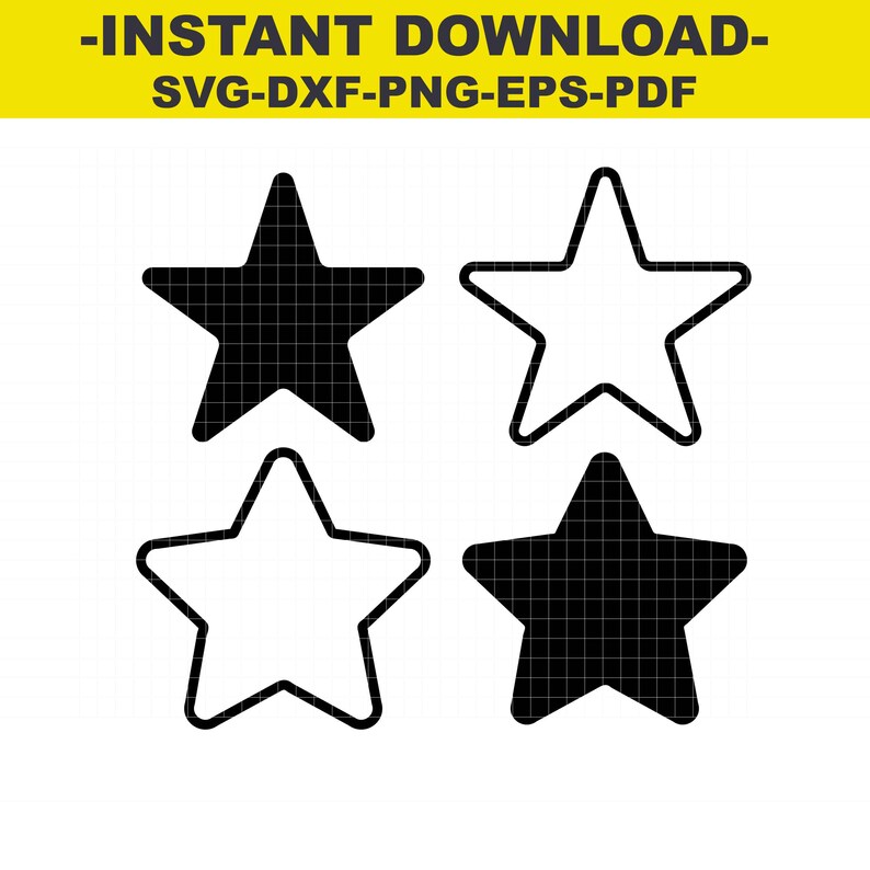 Versatile Star Vector Pack | Fill & Outline Stars for Cricut Silhouette ...