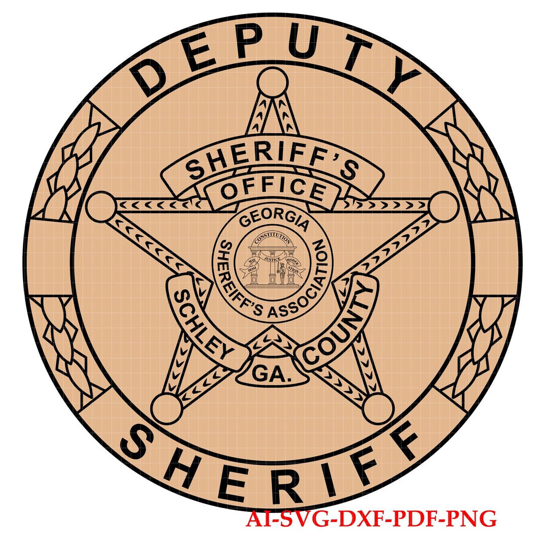 Sheriff Badge, State of Georgia Schley County Deputy Sheriff Badge, Logo, Seal, Custom, Ai ...