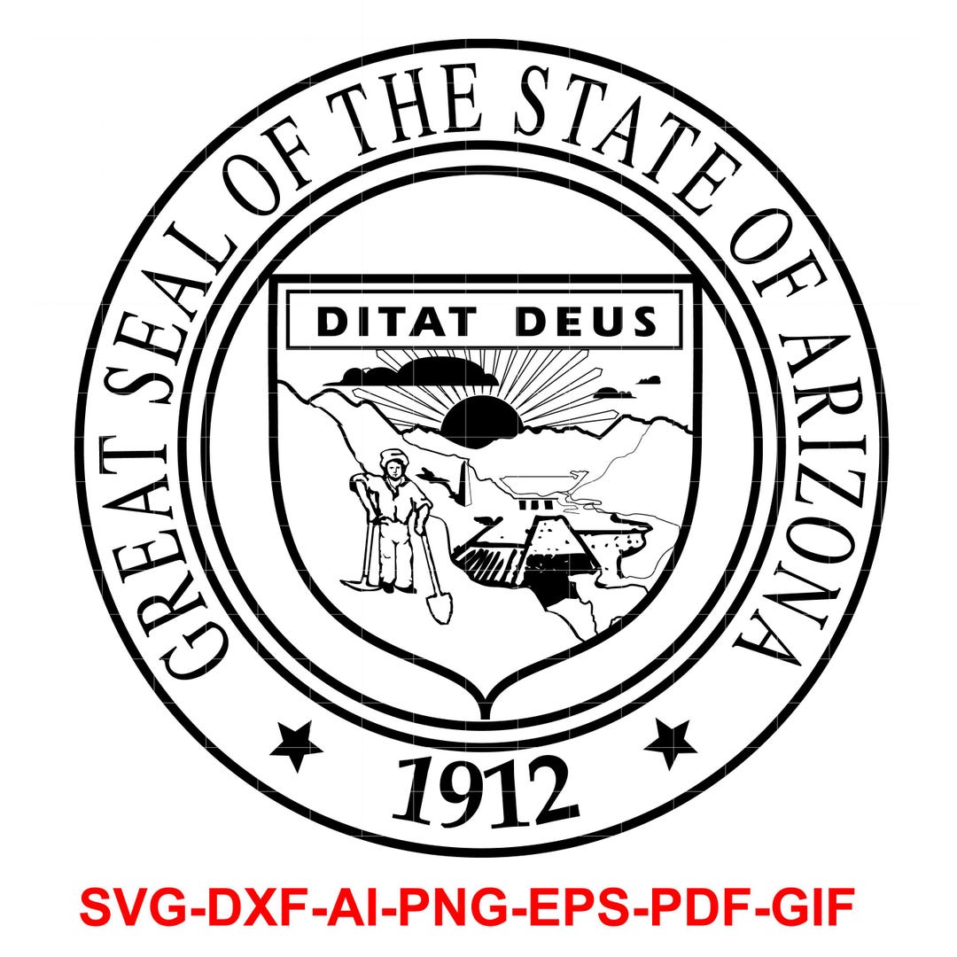 Great Seal, of The, State of Arizona, Badge, Laser Cutting, Vector Art ...
