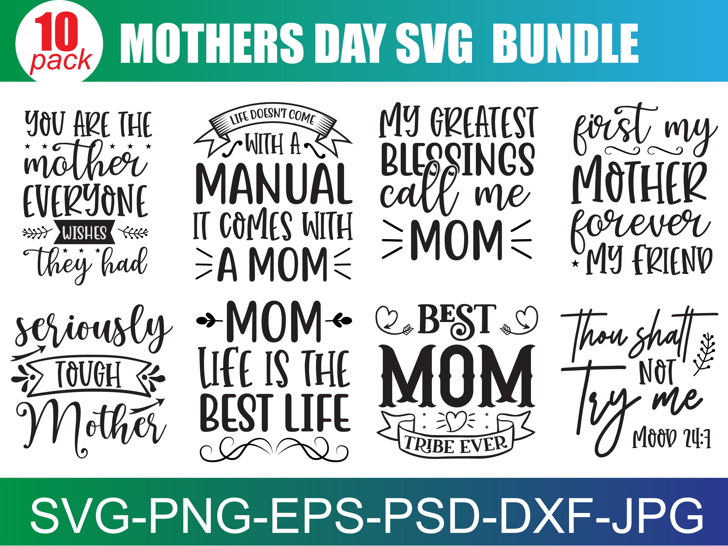 10 Mother’s Day Svg Bundle - Etsy