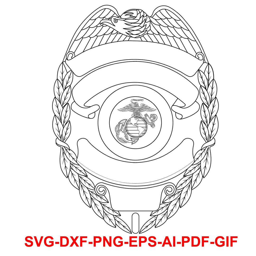 Editable Name, United States Marine Corps Badge Seal, Custom, Ai ...