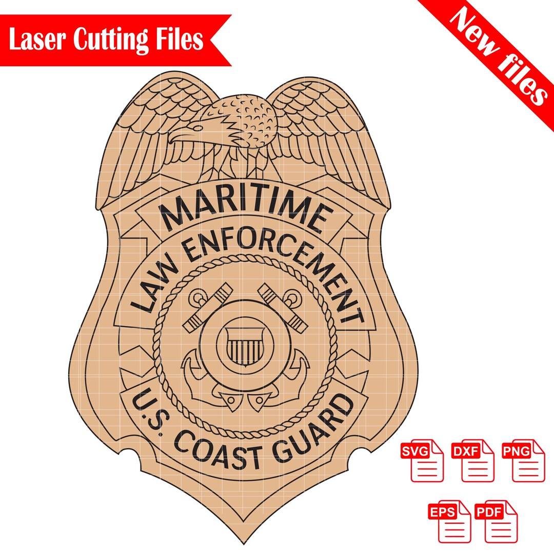 USCG Maritime, Law Enforcement, Coast Guard ME, Police Badge ,vector ...