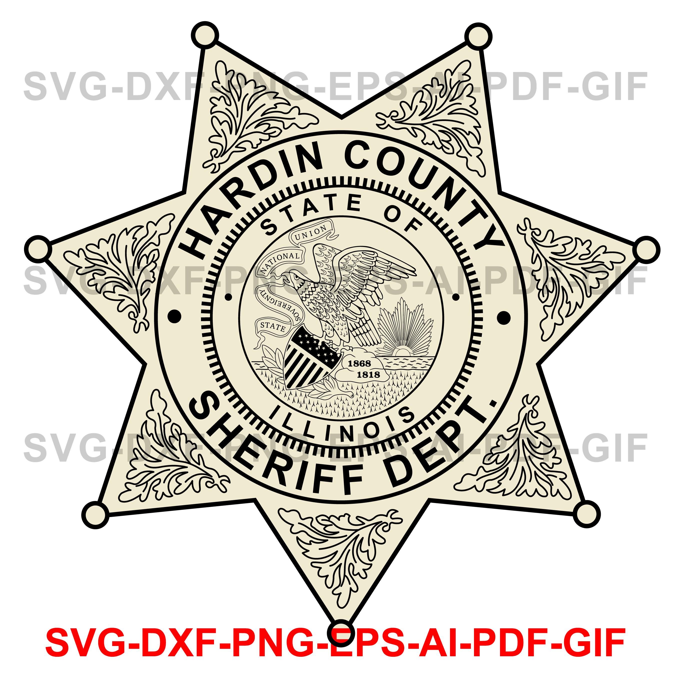 Hardin County , Sheriff BADGE , Logo, Badge, Laser Cutting, Vector Art ...