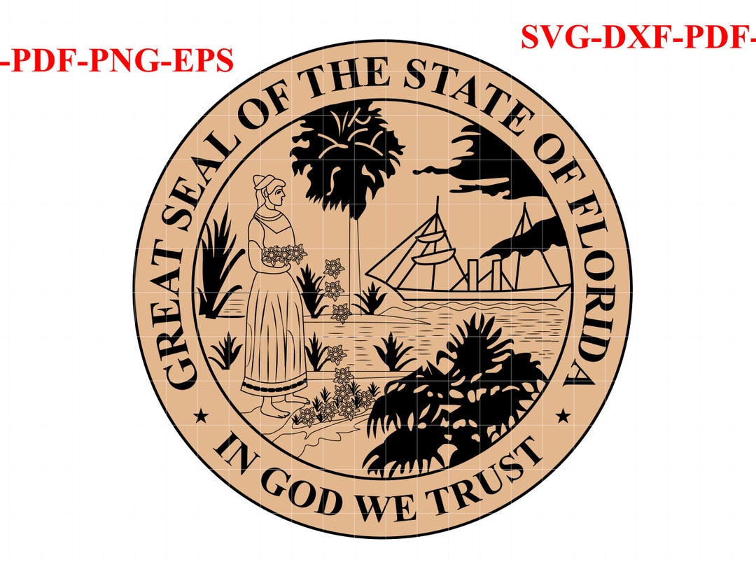 Great Seal of the State of Florida Badge, Logo, Seal, Custom, Ai ...