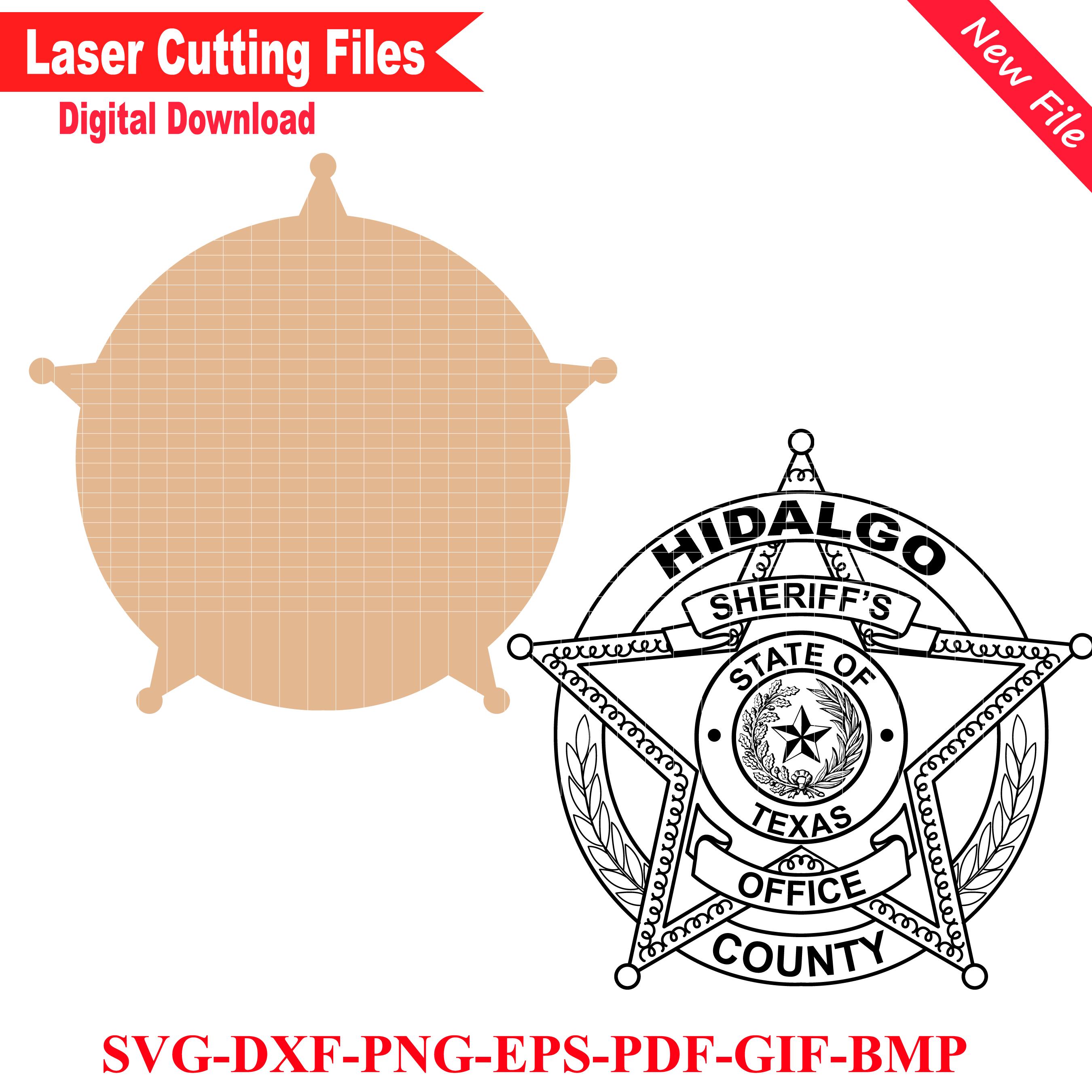Hidalgo County, Texas State, Sheriff Badge, Seal, Laser Cutting, Vector ...