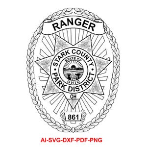 State of Ohio, Ranger, Park District, Stark County, Badge, Logo, Seal ...