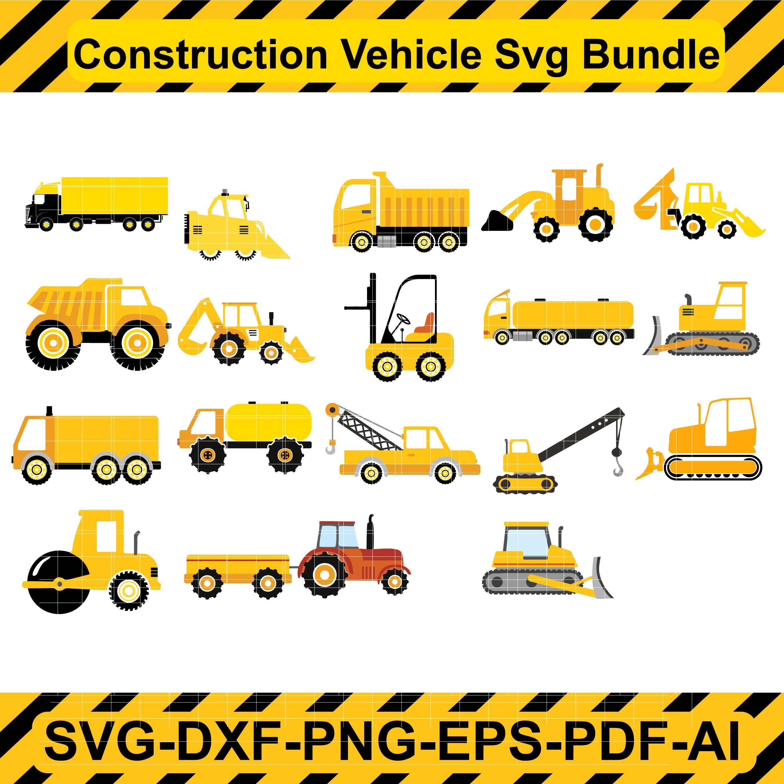 Construction, Vehicle, SVG, Bundle, 100 Designs, Vector Files, Laser ...
