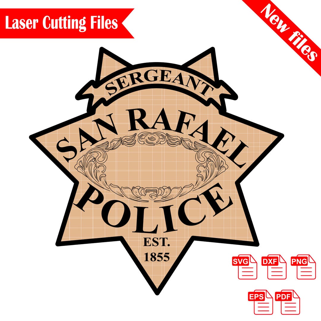 Sargant, San, Rafael, Police, Officer Badge, Logo, Seal, Custom, Ai ...