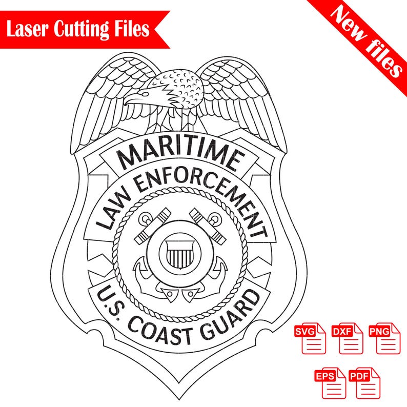 USCG Maritime, Law Enforcement, Coast Guard ME, Police Badge ,vector ...