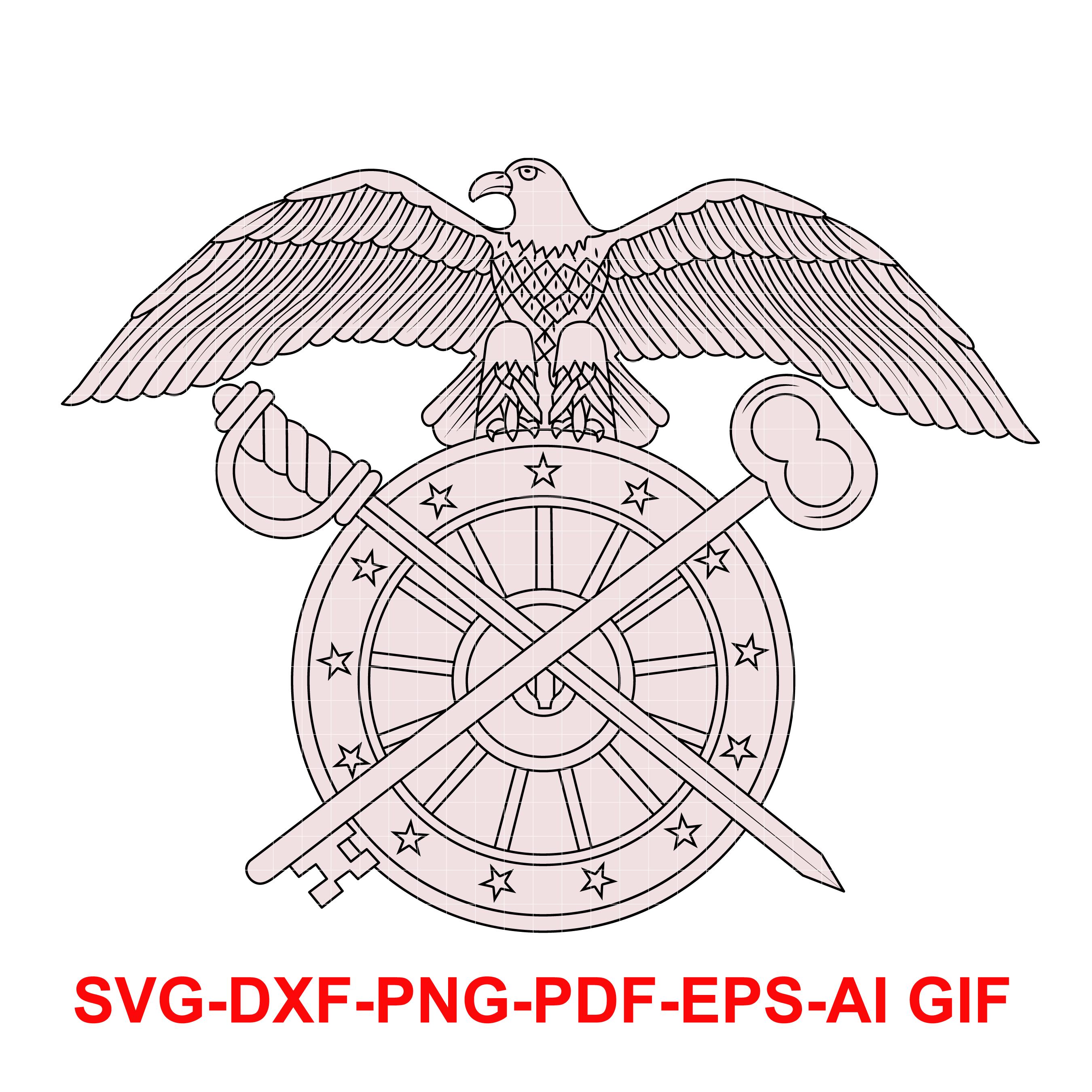 US Army, Quartermaster, Branch, Badge, Laser Cutting, Vector Art, Cut ...