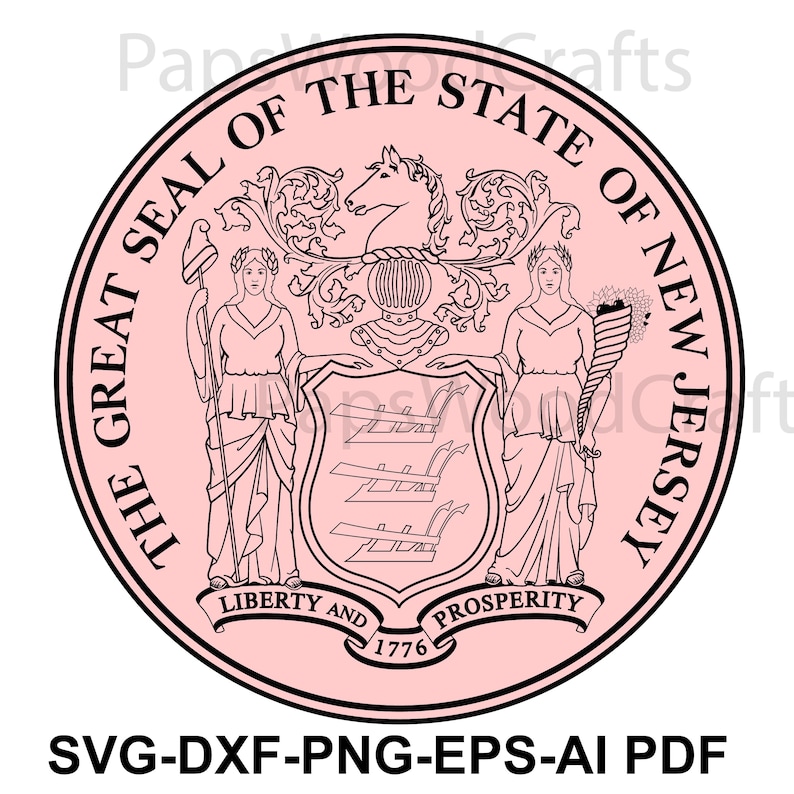 Great Seal, of the State of New Jersey, Badge, Seal, Logo, Laser ...