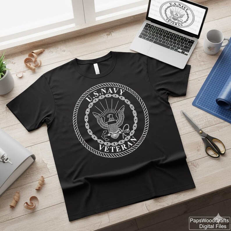 US Navy Veteran Digital File | US Navy Veteran Logo Vector | for Laser ...