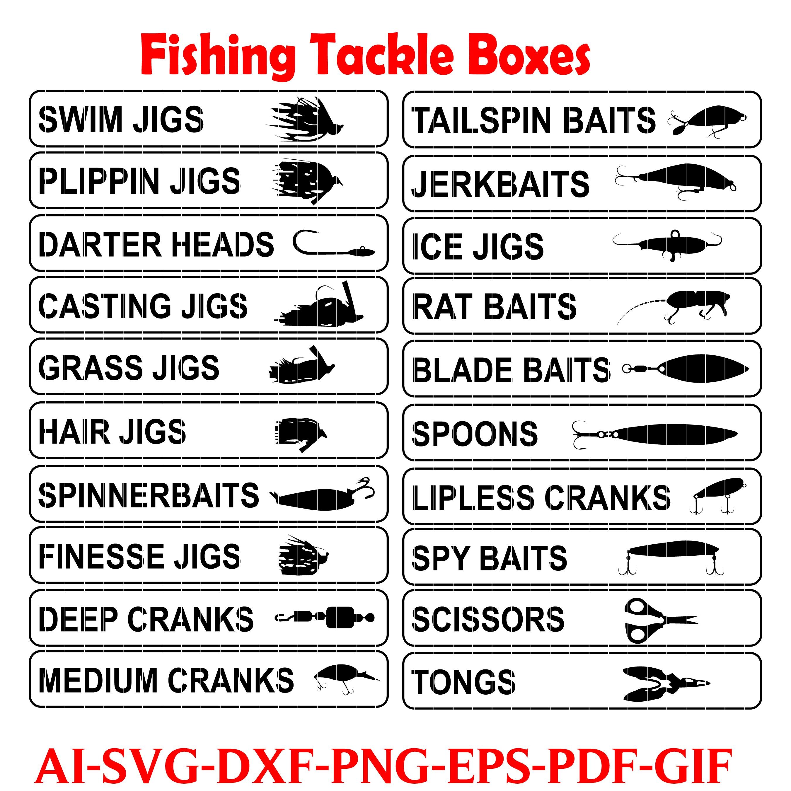 Fishing Toolbox, Organization Labels, Fishing Tackle Boxes, Jigs Labels ...