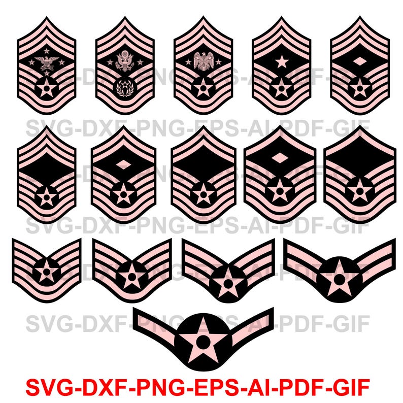 United States, Air Force, Enlisted, Rank Insignia, Badge, Laser Cutting ...