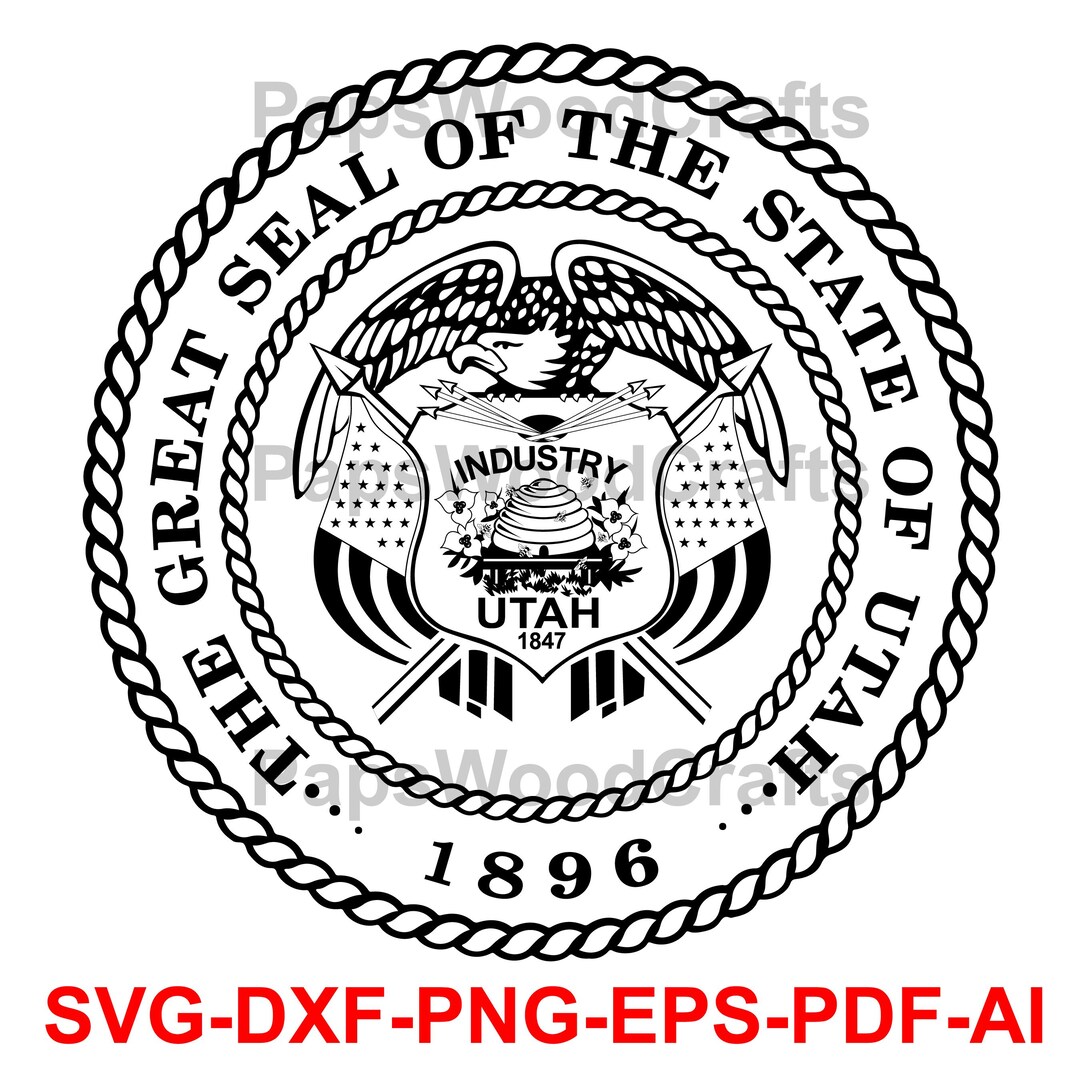The Great Seal of Utah, Badge, Logo, Seal, Custom, Ai, Vector, SVG, DXF ...