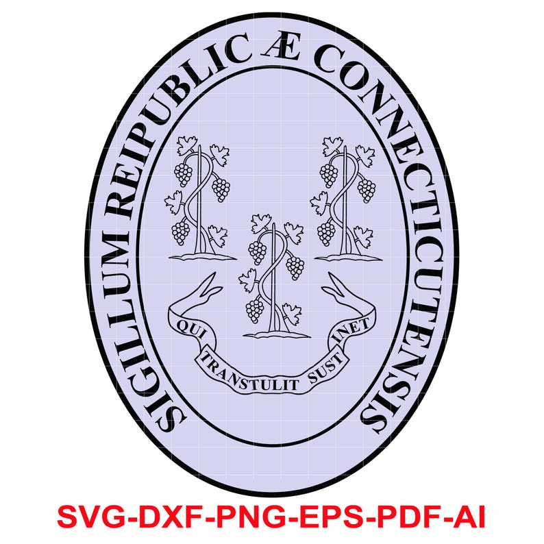 Seal of Connecticut, Badge, Laser Cutting, Vector Art, Cut Files ...