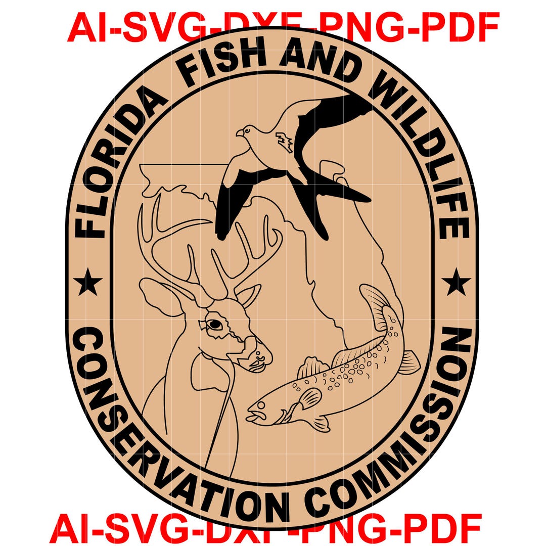 Wildlife Conservation Florida Fish and Commission Badge, Logo, Seal ...
