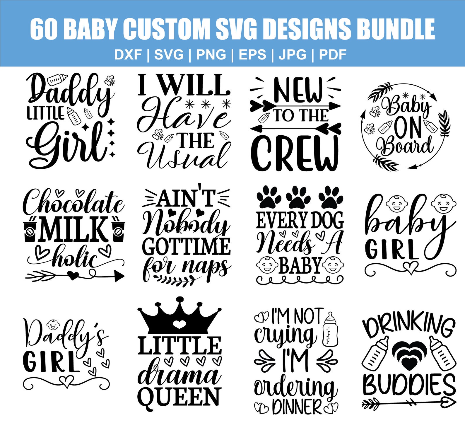 Baby Custom SVG Bundle| Baby Shower SVG| Newborn SVG Bundle| Baby Quote ...