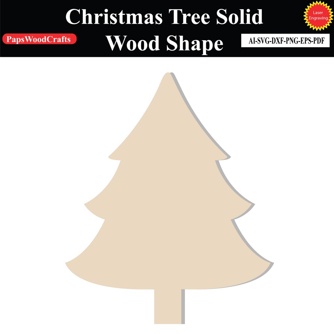 Christmas Tree With Solid Wood Shape Unfinished Piece Cutout Craft,svg ...