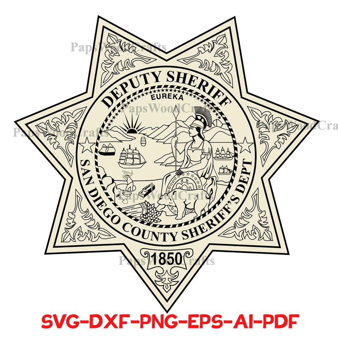 San Diego County Deputy Sheriff, Logo, Badge, Laser Cutting, Vector Art ...