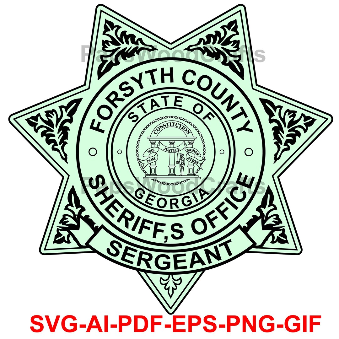 Forsyth County, Sheriff Sergeant, Badge, Seal, Laser Cutting, Vector ...
