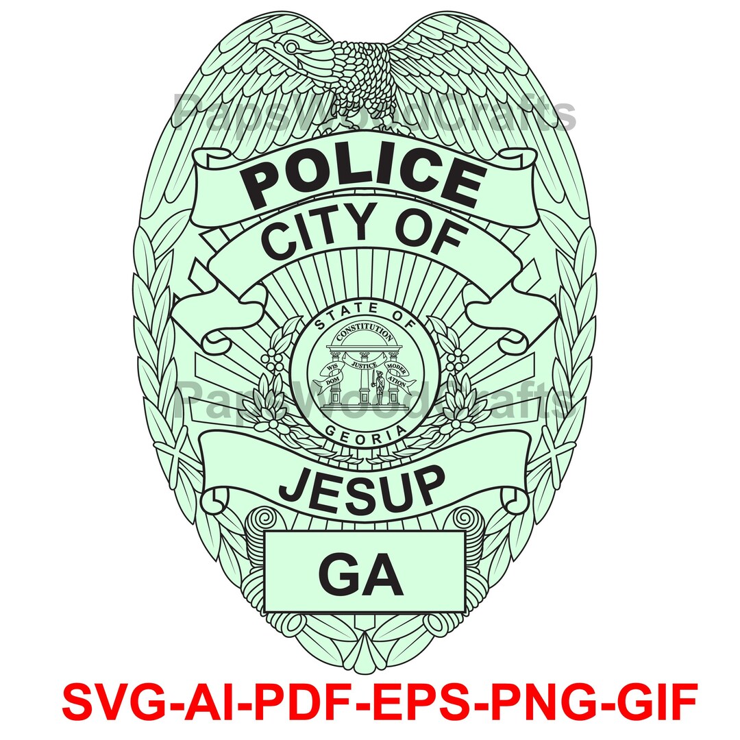 State of Georgia, City of Jesup, Police Badge, Seal, Laser Cutting ...