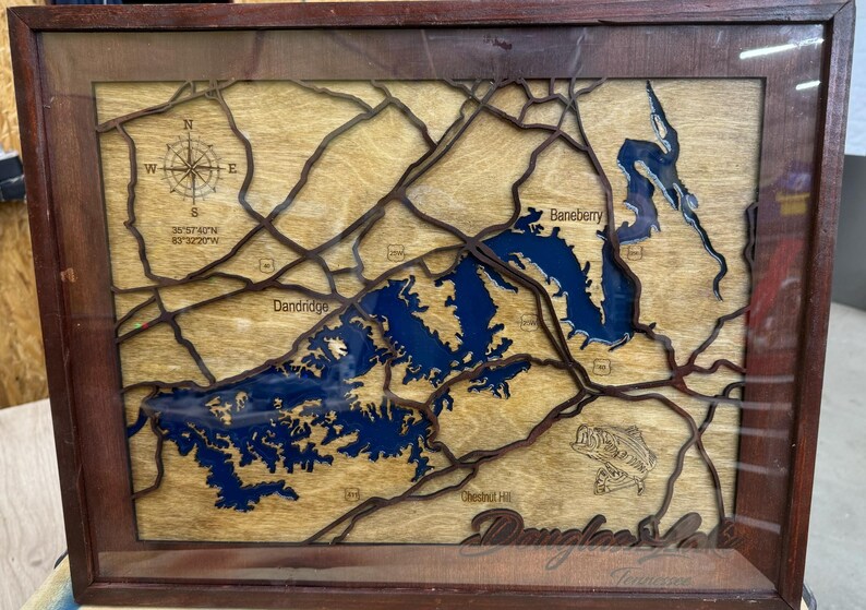 Customizable Lake Map: 3D Lake Map, Detailed Lake Art, Unique Home ...