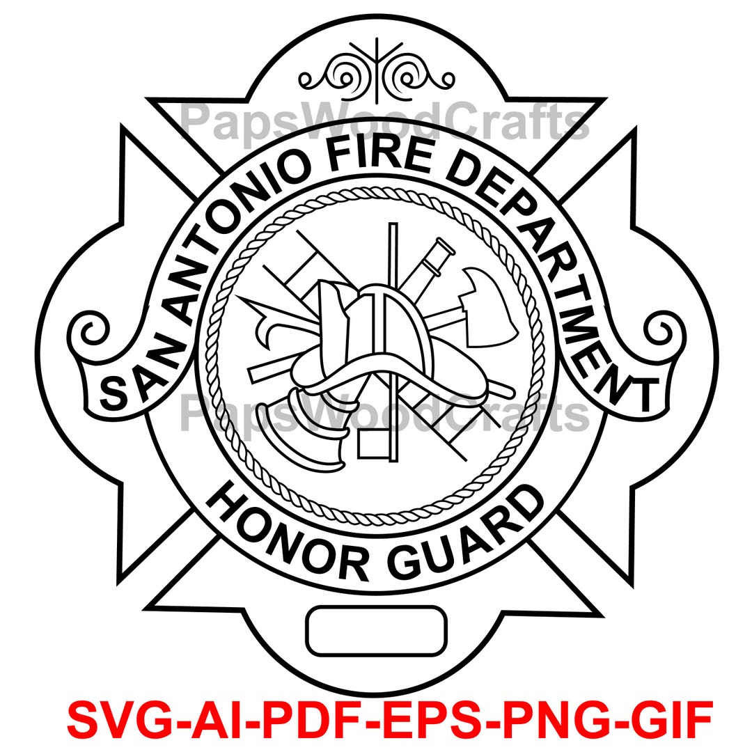 San Antonio, Fire Department, Honor Guard, Badge, Seal, Laser Cutting ...