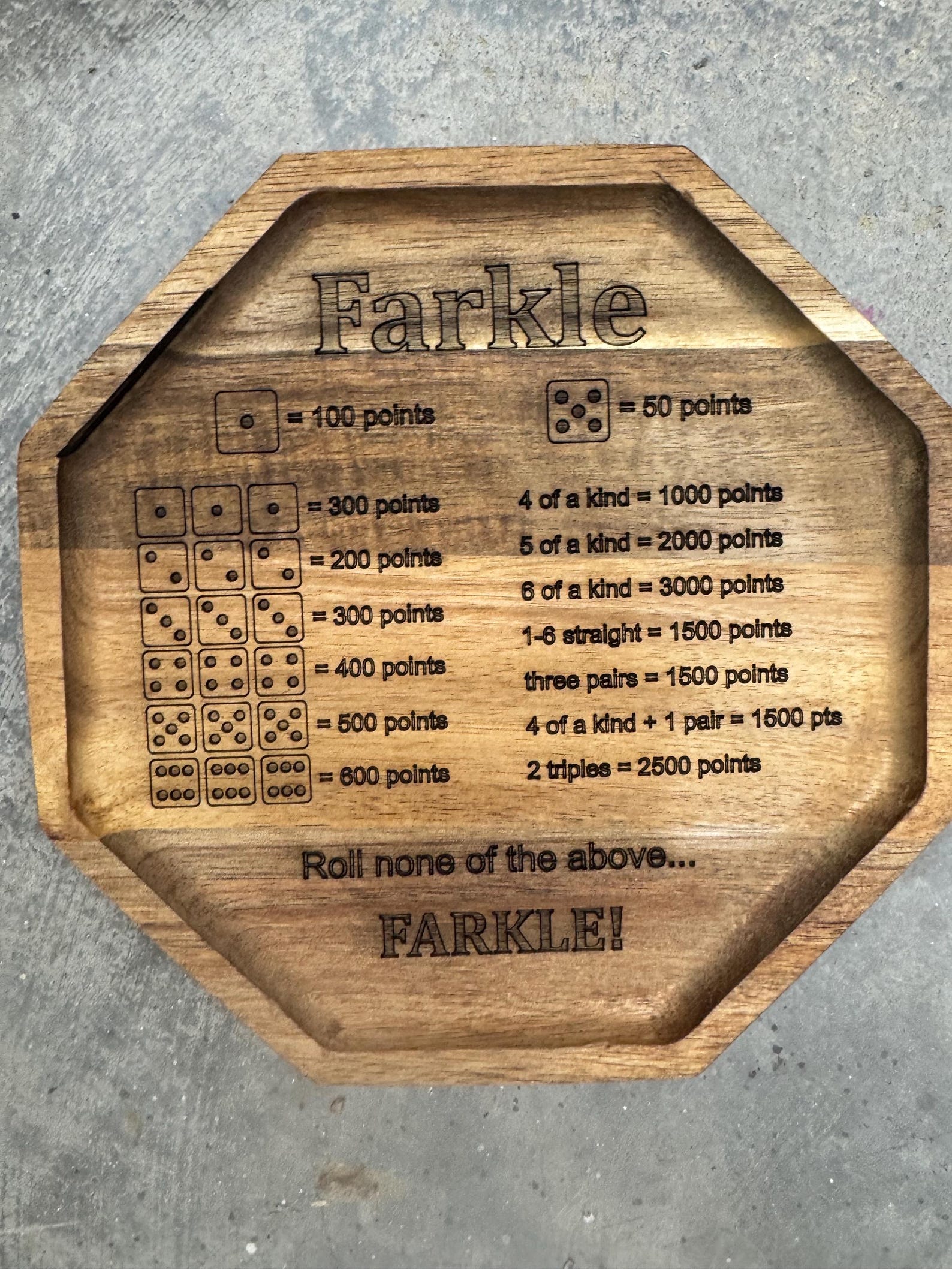 Family Farkle Board Game, Dice Tray, Family Game Night, Board Games ...