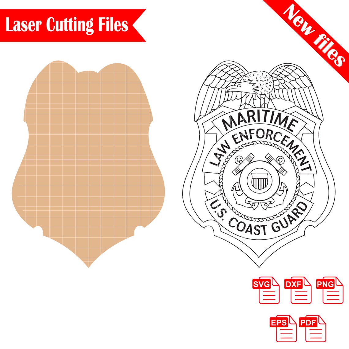 USCG Maritime, Law Enforcement, Coast Guard ME, Police Badge ,vector ...