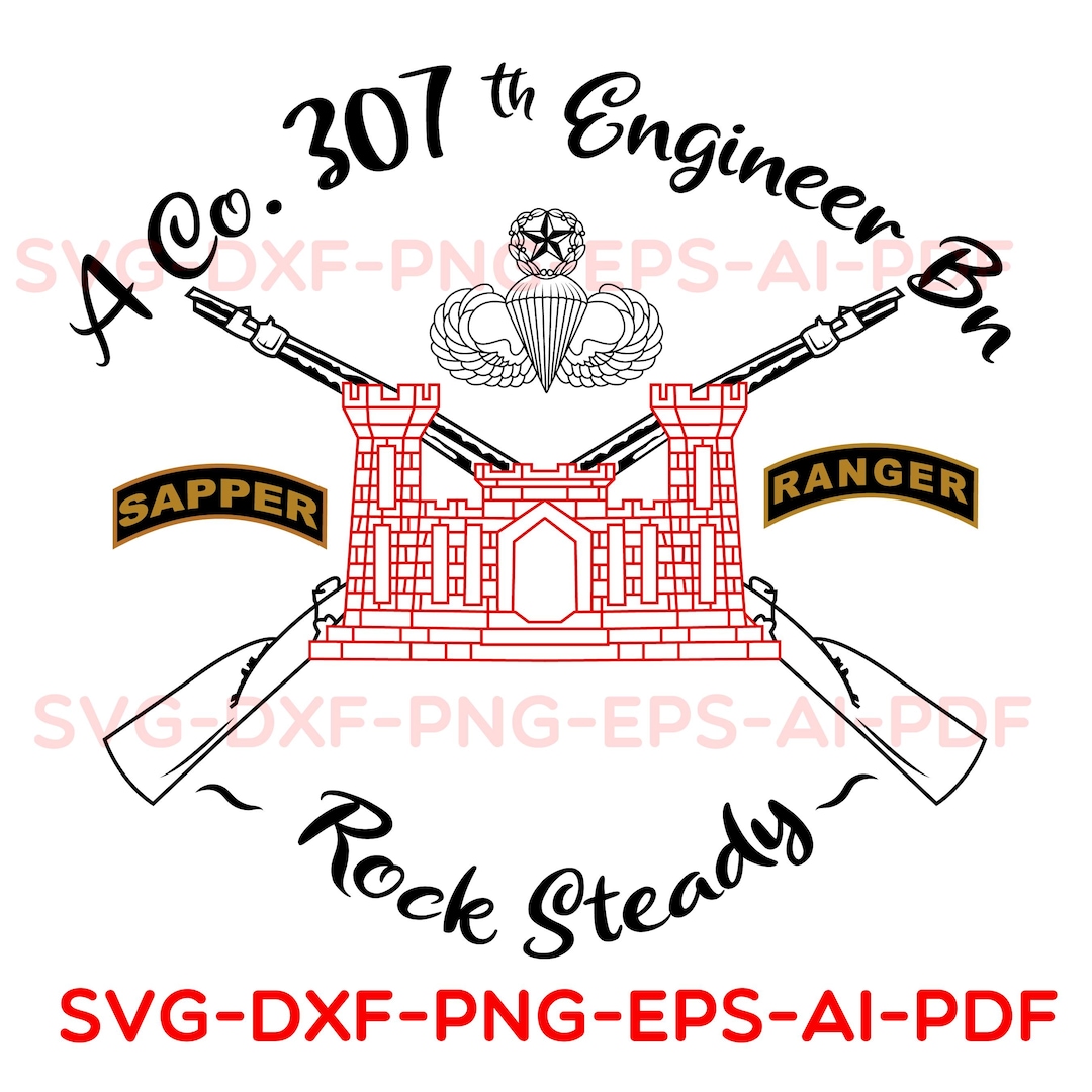 A Co. 307th Engineer Bn. "rock Steady" SVG | US Army Unit Insignia ...