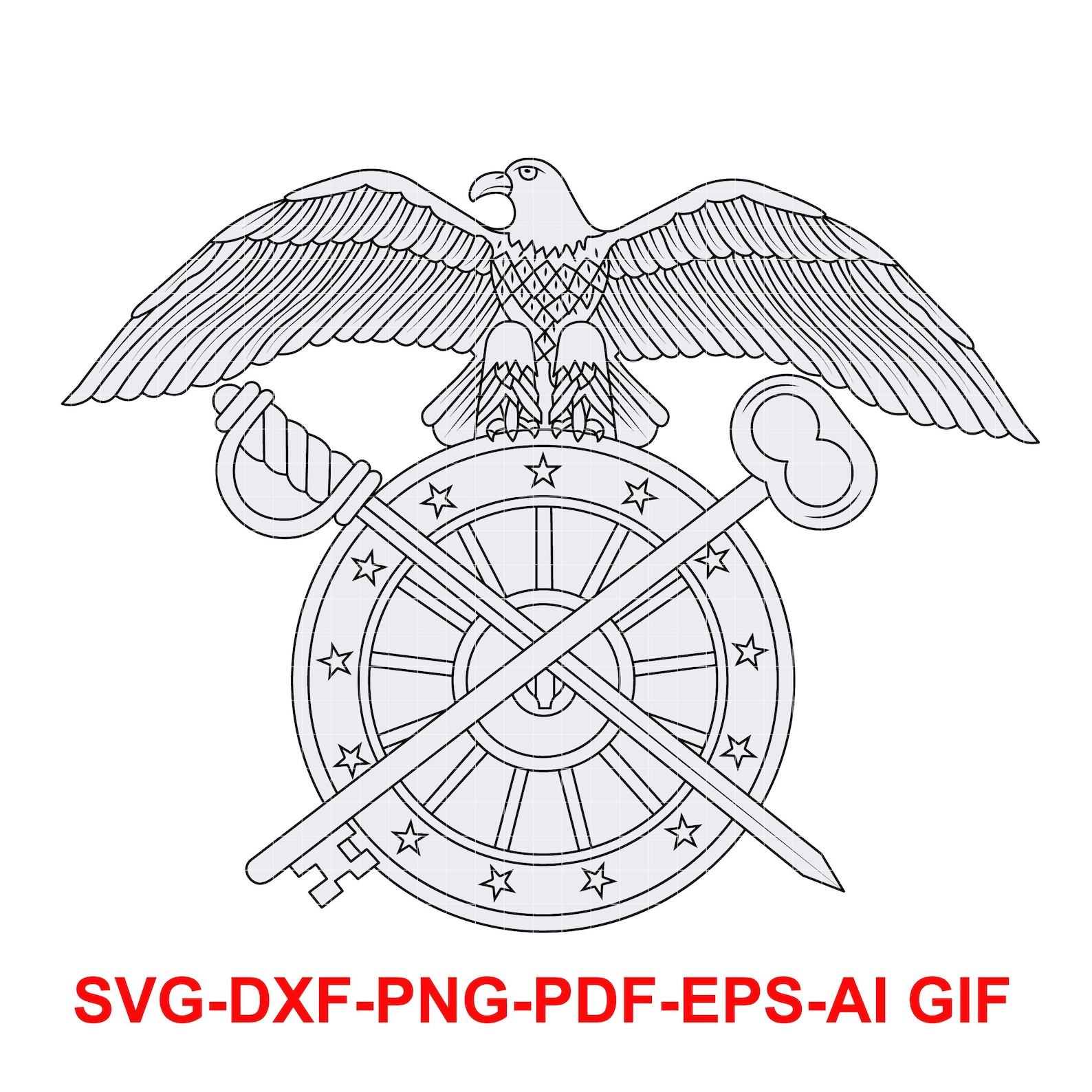 US Army, Quartermaster, Branch, Badge, Laser Cutting, Vector Art, Cut ...