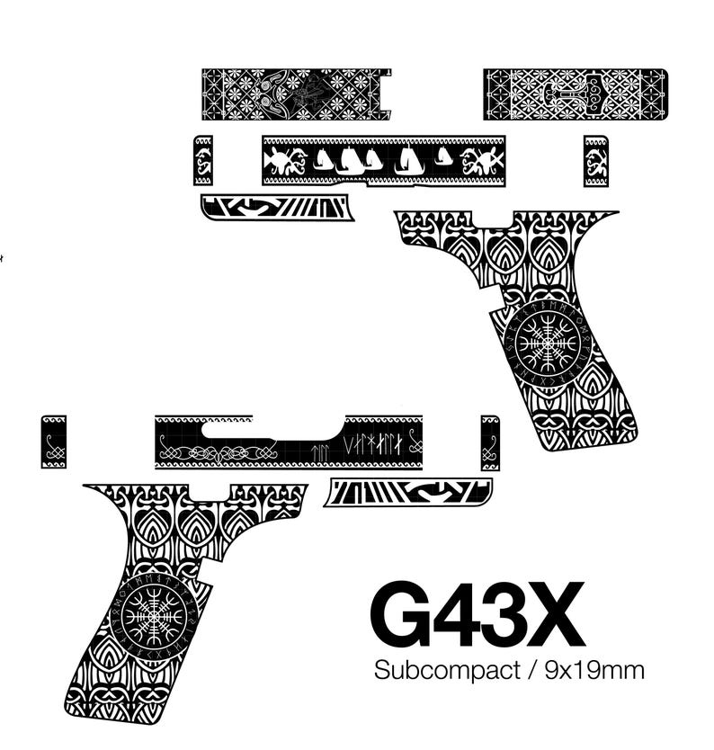 Viking, Valhalla, Themed, Glock, Engraving, Template, Vector Art ...