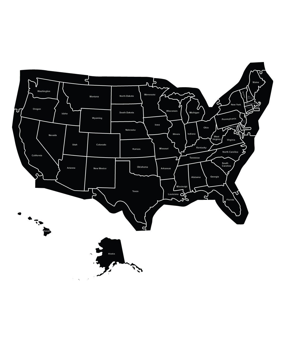 Laser Cut Wooden USA Map Puzzle , Wooden State Map Jigsaw Puzzle ...
