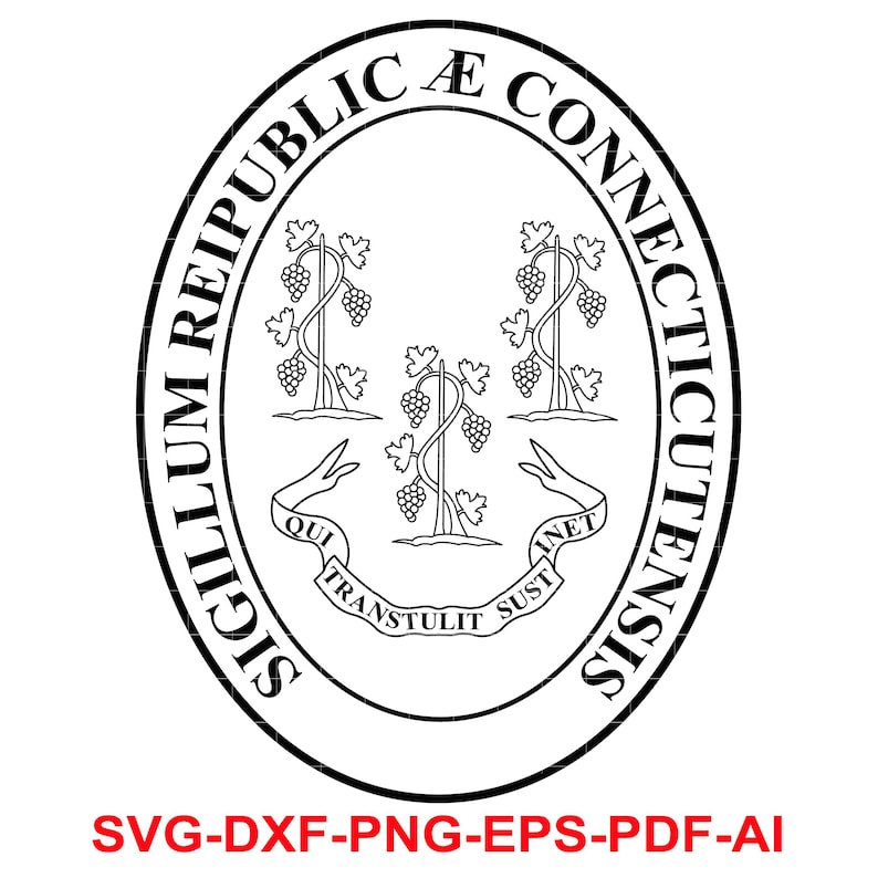 Seal of Connecticut, Badge, Laser Cutting, Vector Art, Cut Files ...