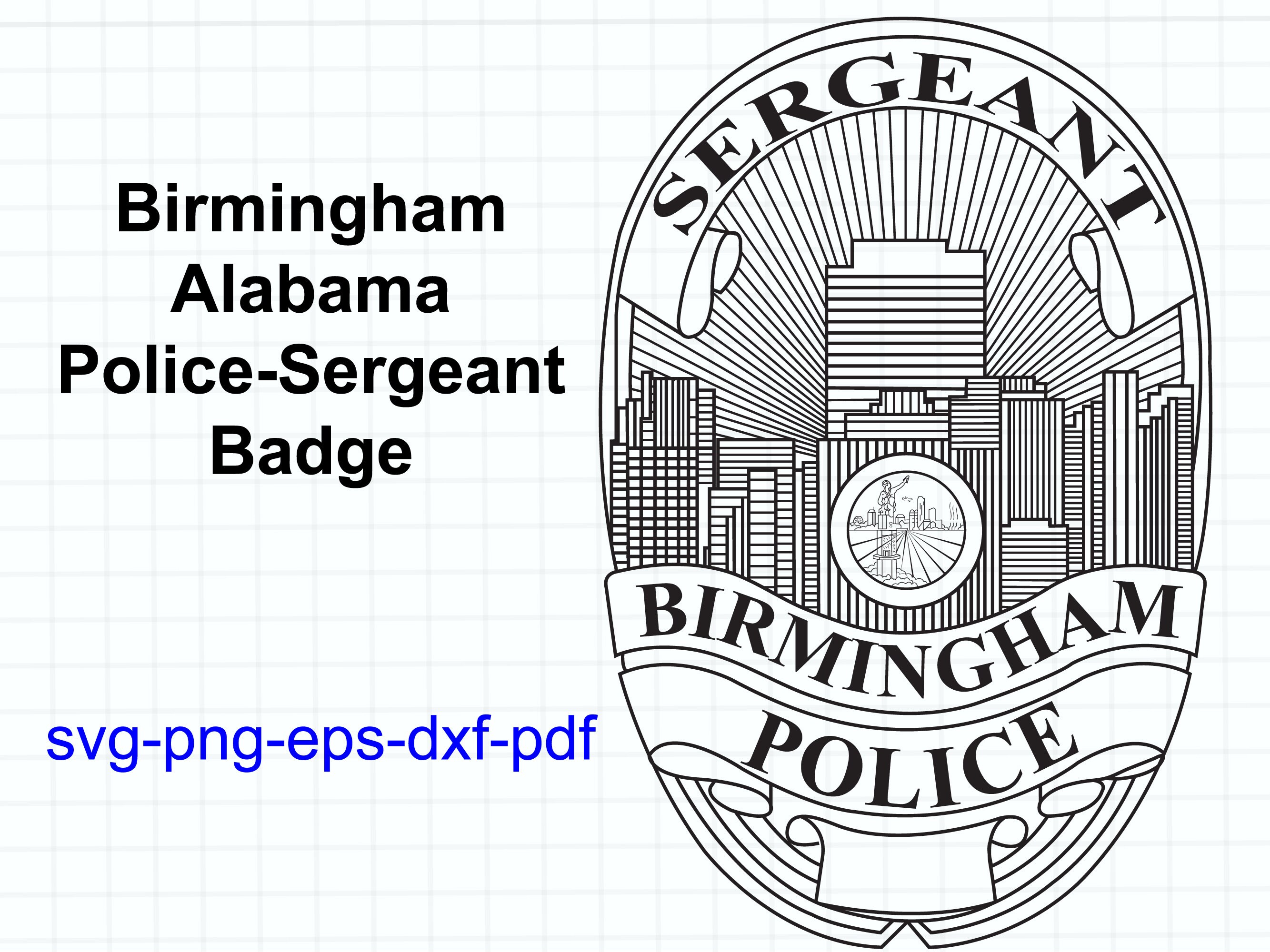 Birmingham-alabama-police-sergeant-badge - Etsy