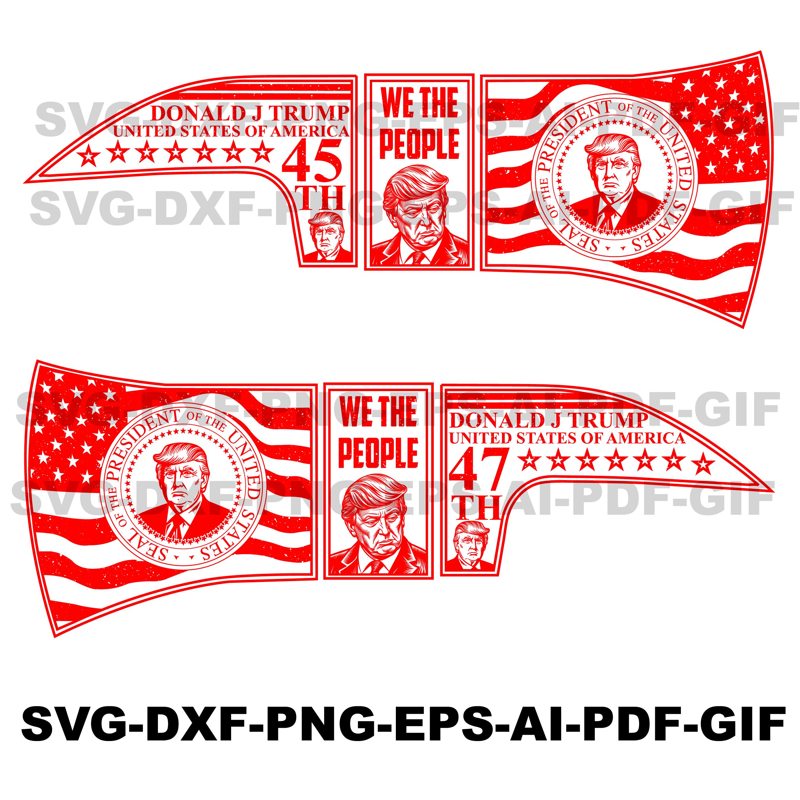 Fire Axe Scroll, With Donald Trump, Laser Cutting, Vector Art, Cut ...