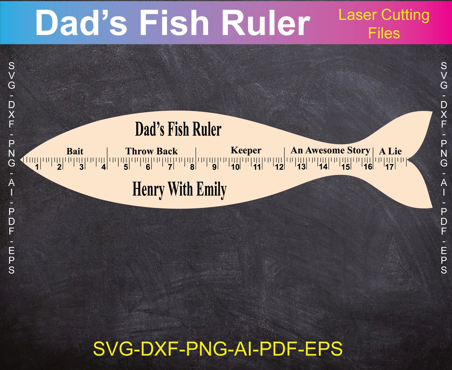 Get the Ultimate Fish Ruler SVG File for Laser Cutting a - Etsy