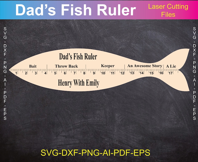 Get the Ultimate Fish Ruler SVG File for Laser Cutting a - Etsy