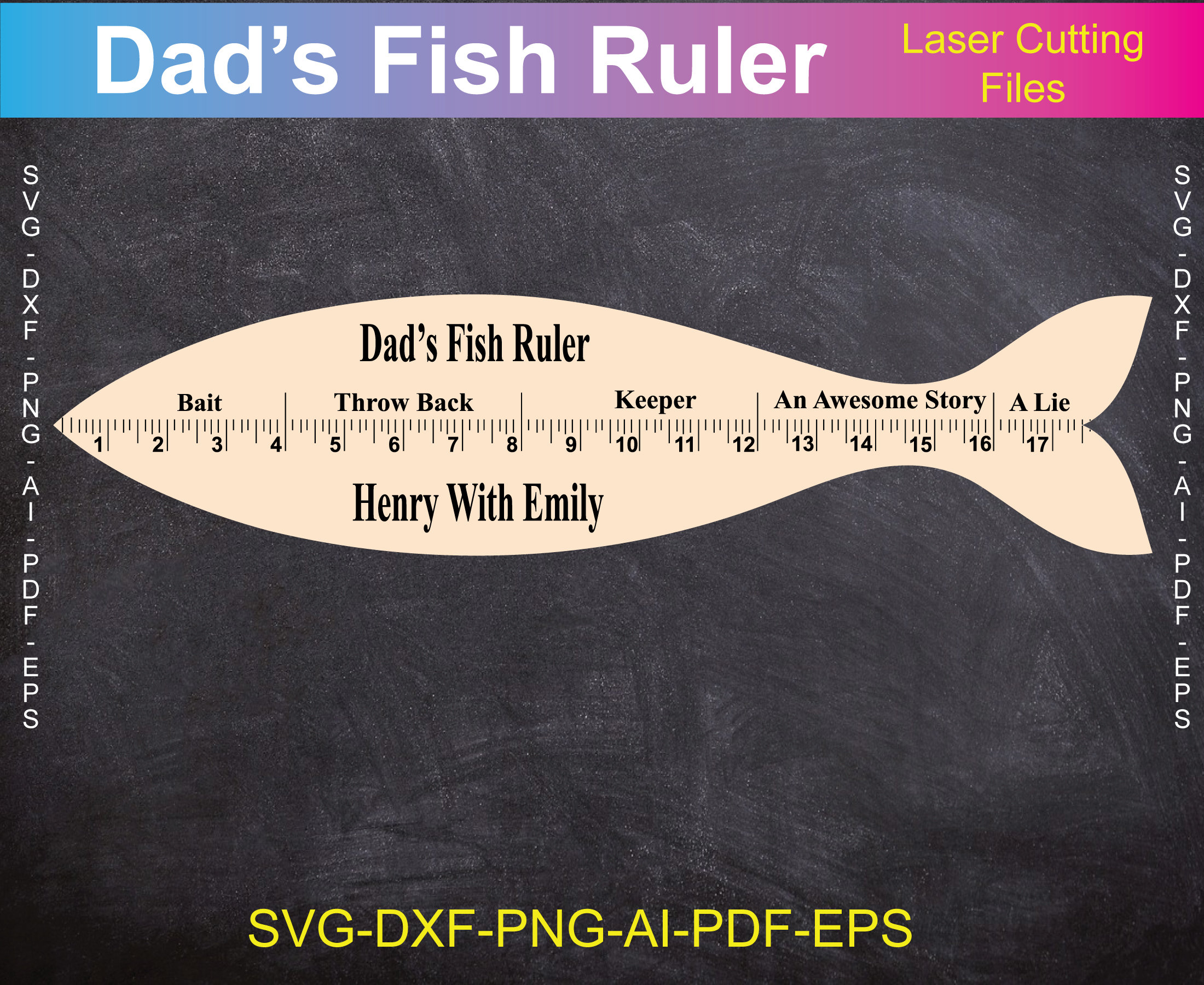 Get the Ultimate Fish Ruler SVG File for Laser Cutting a - Etsy