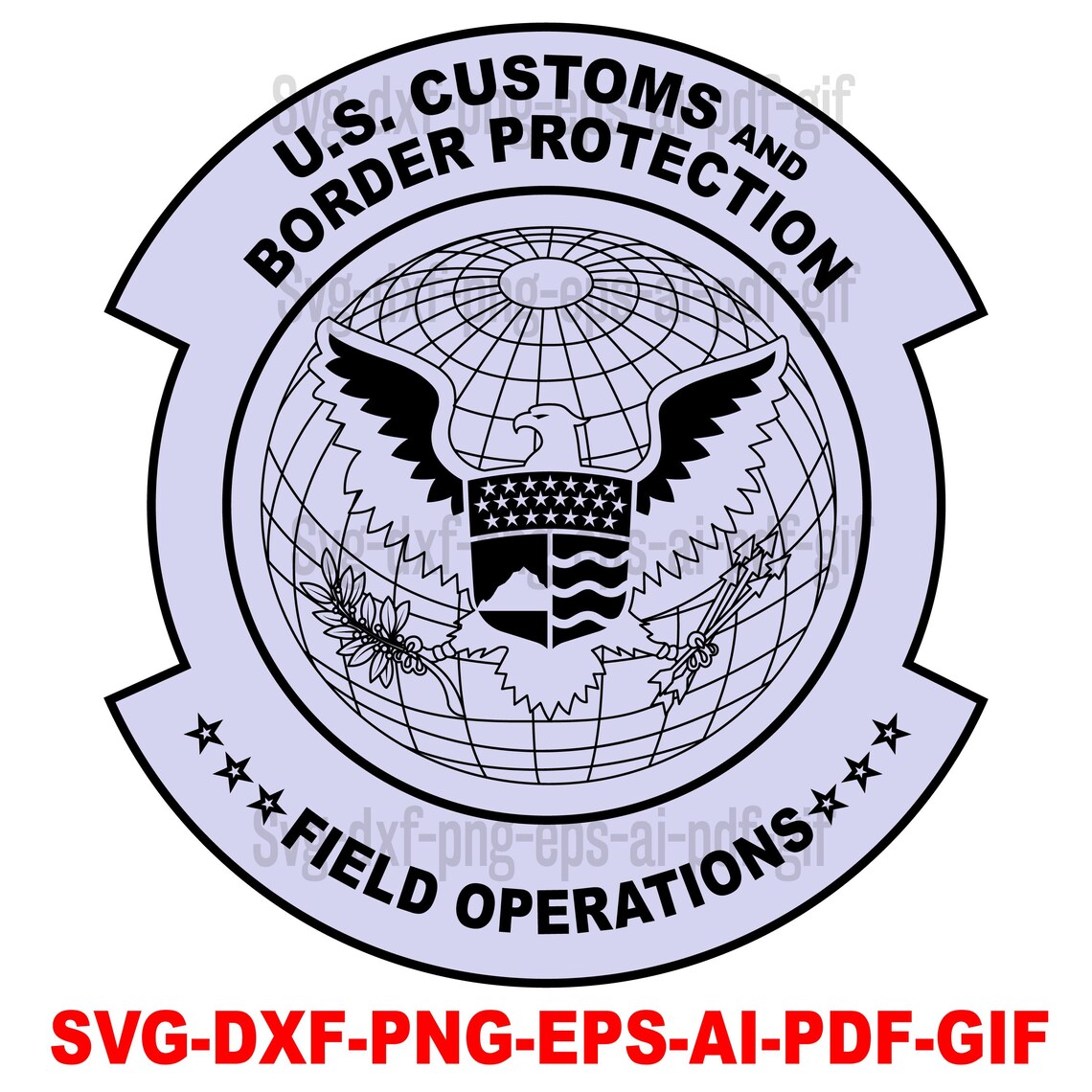 US Customs, and Border Protection, Field Operations, Badge, Laser ...