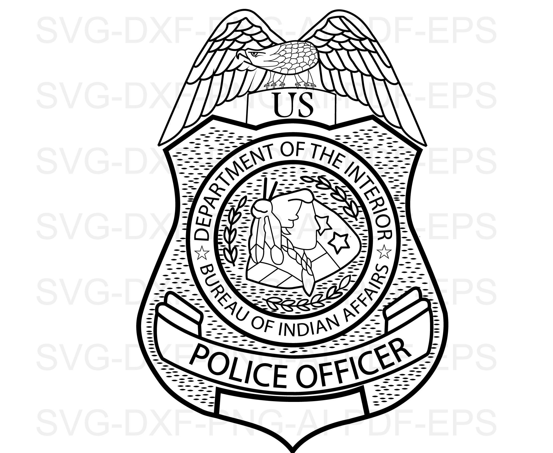 Department of the Interior Bureau of Indian Affairs Badge Seal, Custom ...