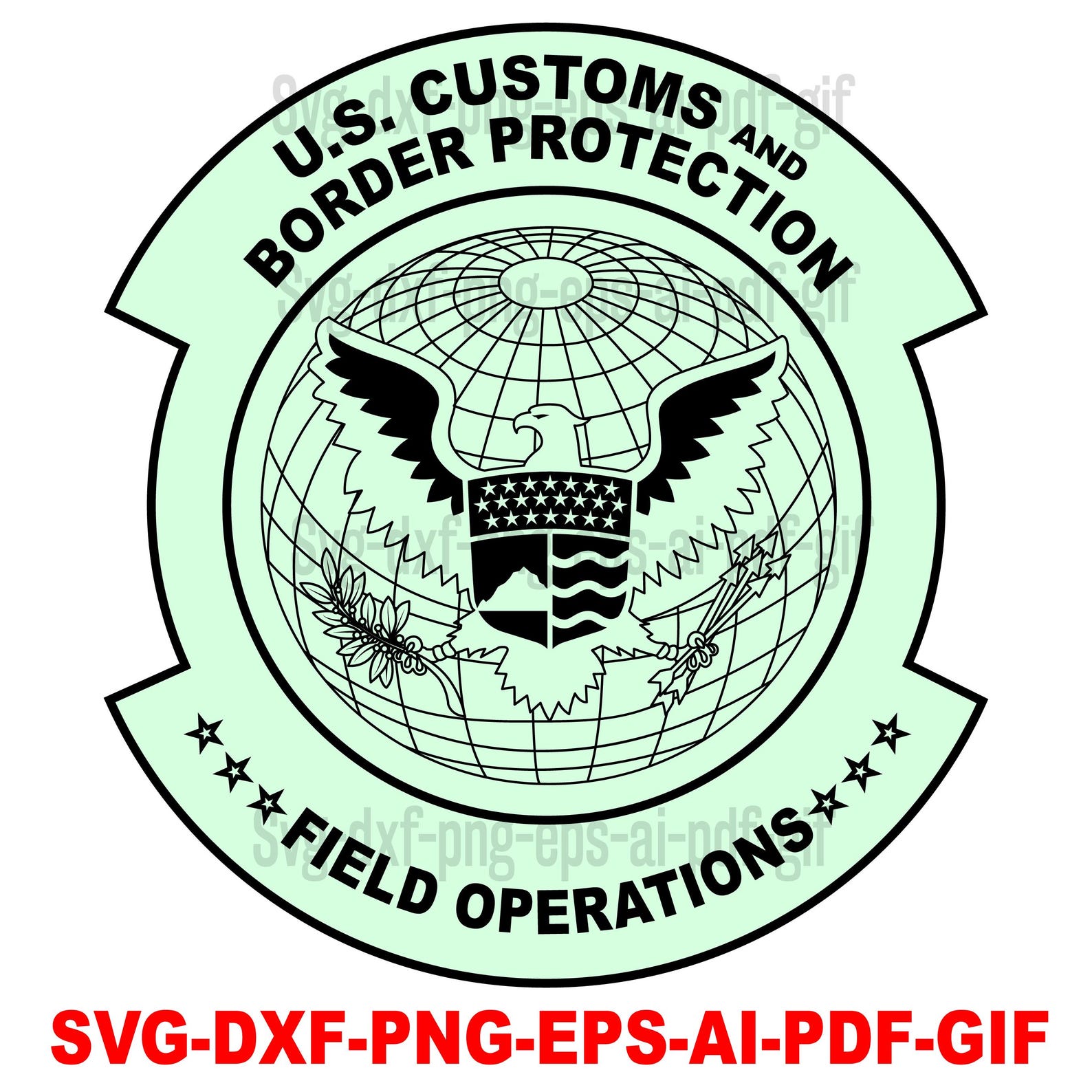 US Customs, and Border Protection, Field Operations, Badge, Laser ...